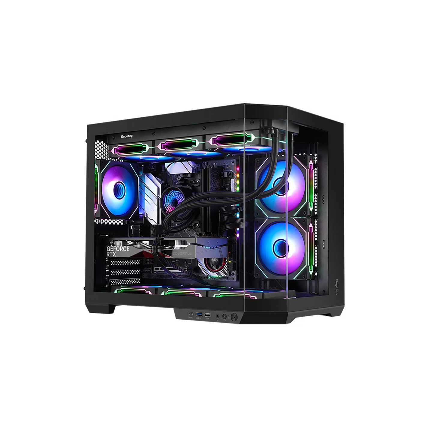 Segotep Lumi 3T MATX PC Chassis - Black/White