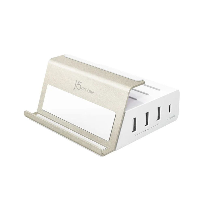 J5 Create 4 Port 15W USB 60W PD Super Charging Station - Champagne Met