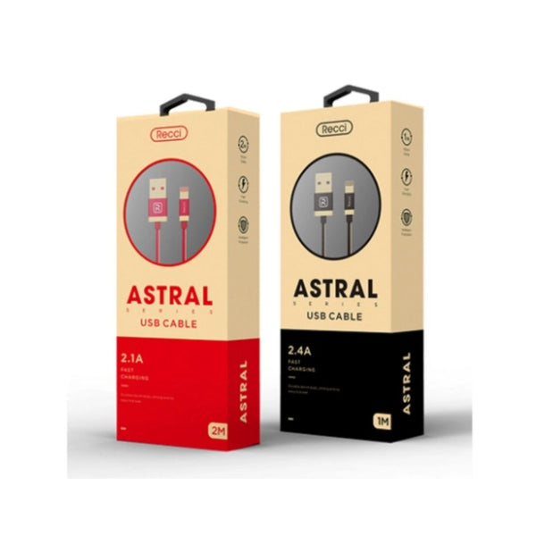 RECCI Astral RCL-K100 Lightning 1M Charging Cable - Red