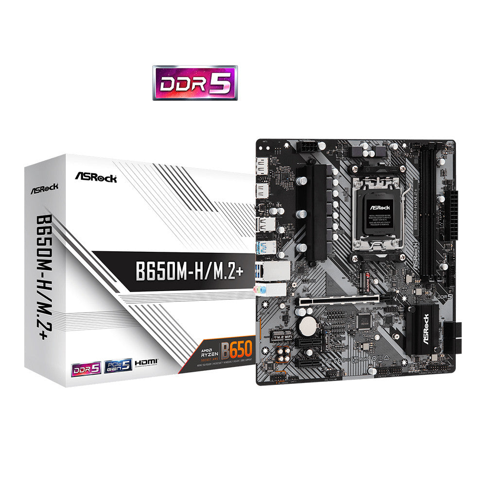 ASRock B650M-H/M.2+ AM5 Micro-ATX Motherboard