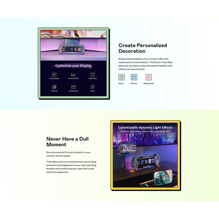Divoom Times Gate Pixel Art Informative Display